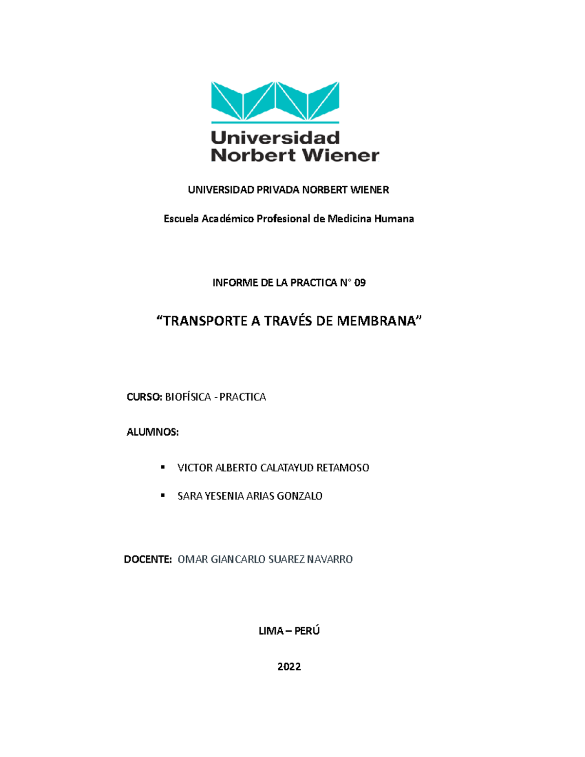 Universidad Privada Norbert Wiener - UNIVERSIDAD PRIVADA NORBERT WIENER ...