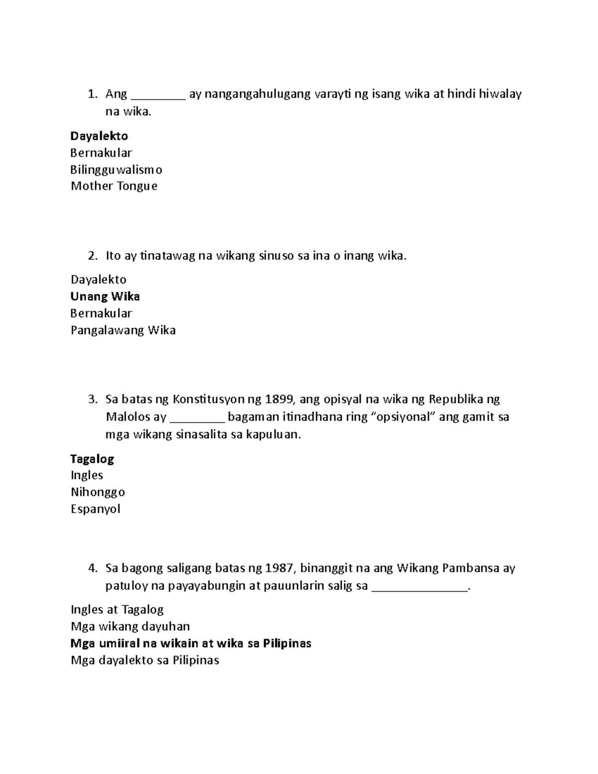 Kom at Pananaliksik (Paunang Pagsubok) - Ang ________ ay ...