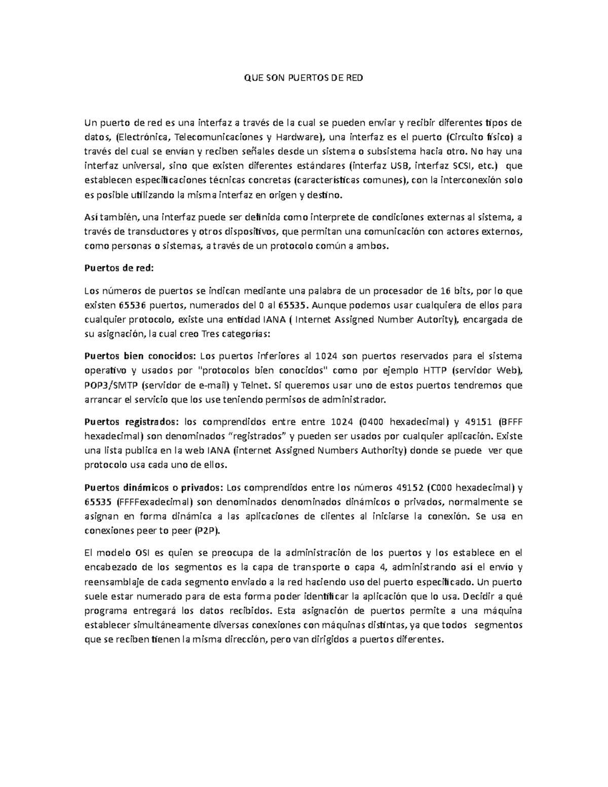 QUE SON Puertos DE RED Y Cuales SE USAN EN Redes - QUE SON PUERTOS DE ...