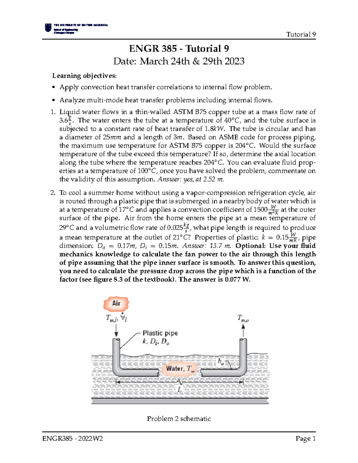 ENGR385 2022W2 Tutorial 9 - Tutorial 9 ENGR 385 - Tutorial 9 Date ...