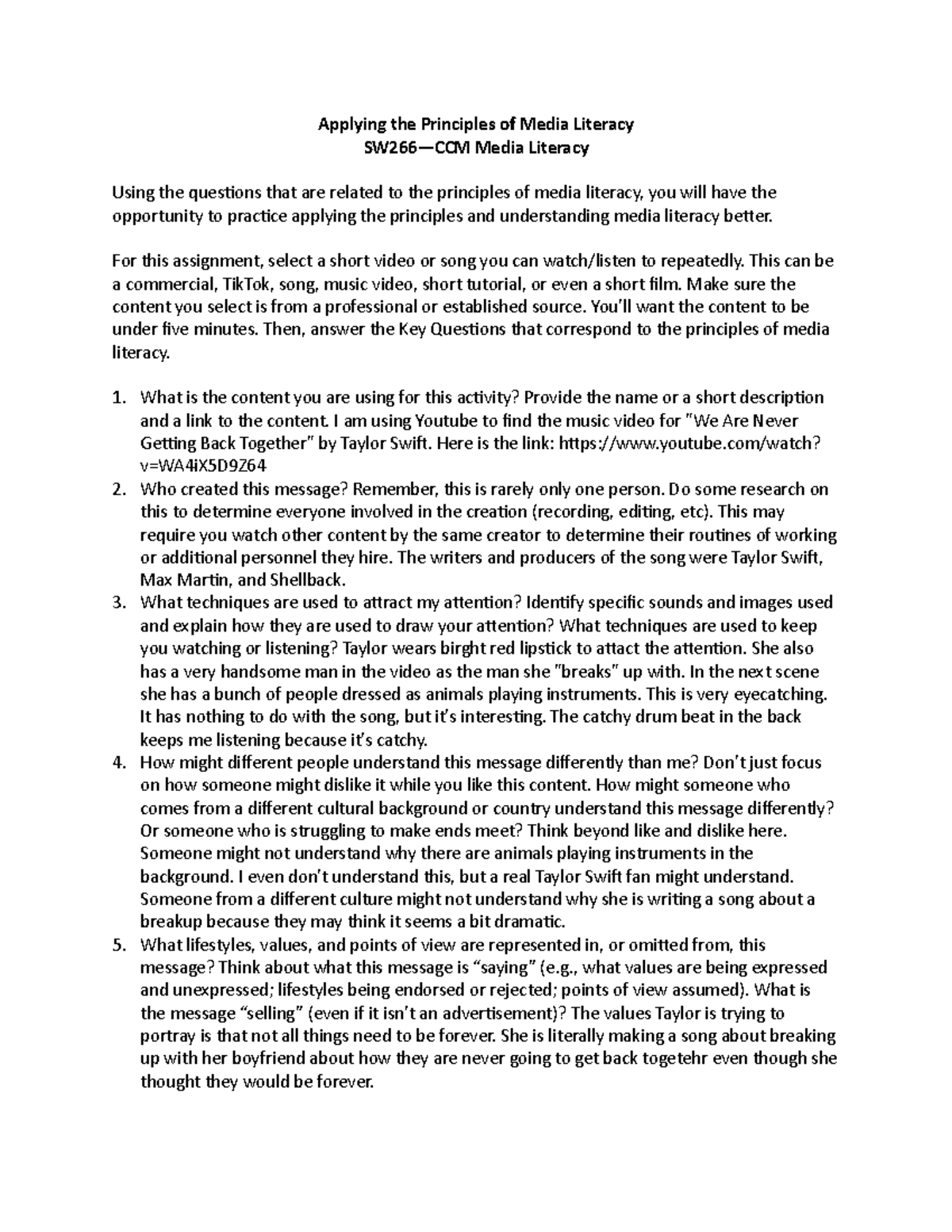 Key Components Of Media Literacy - Free Math Worksheet Printable