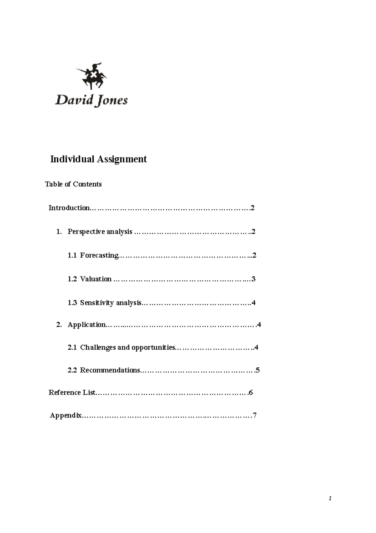David Jones - Assignment - Individual Assignment Introduction David ...