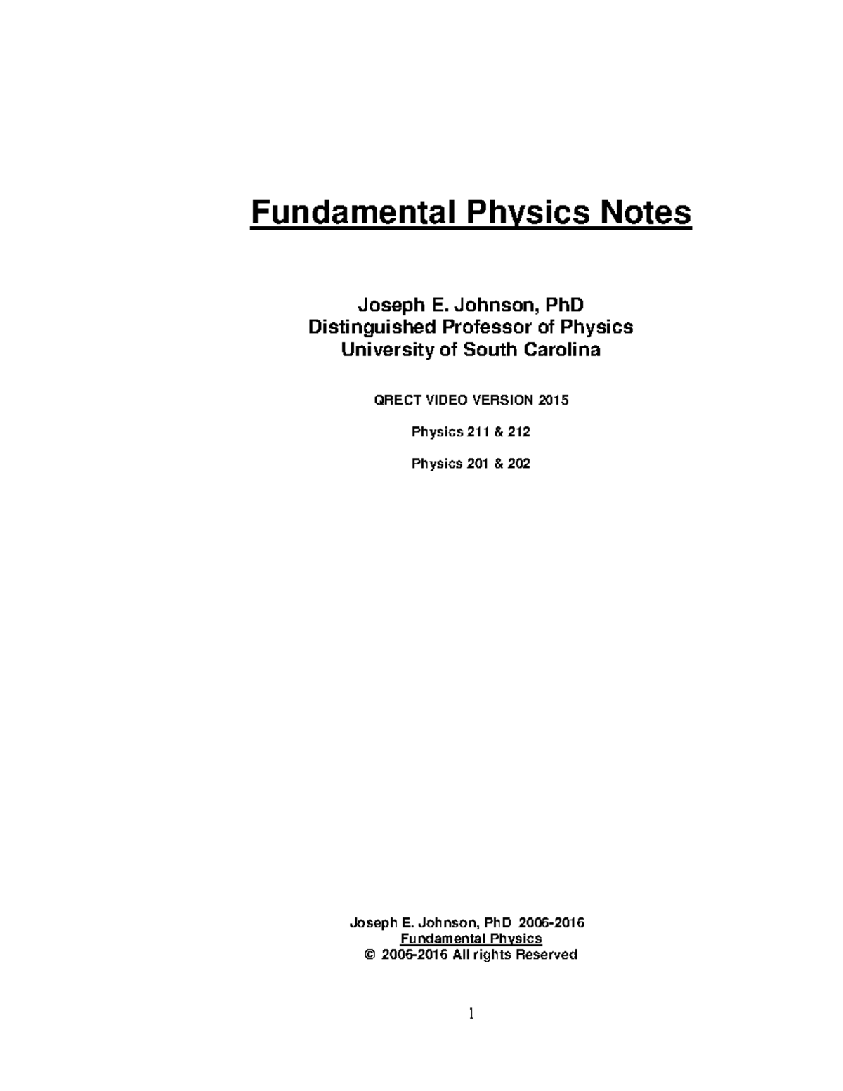 Physics notes 2 breakdown simplified - Fundamental Physics Notes Joseph ...