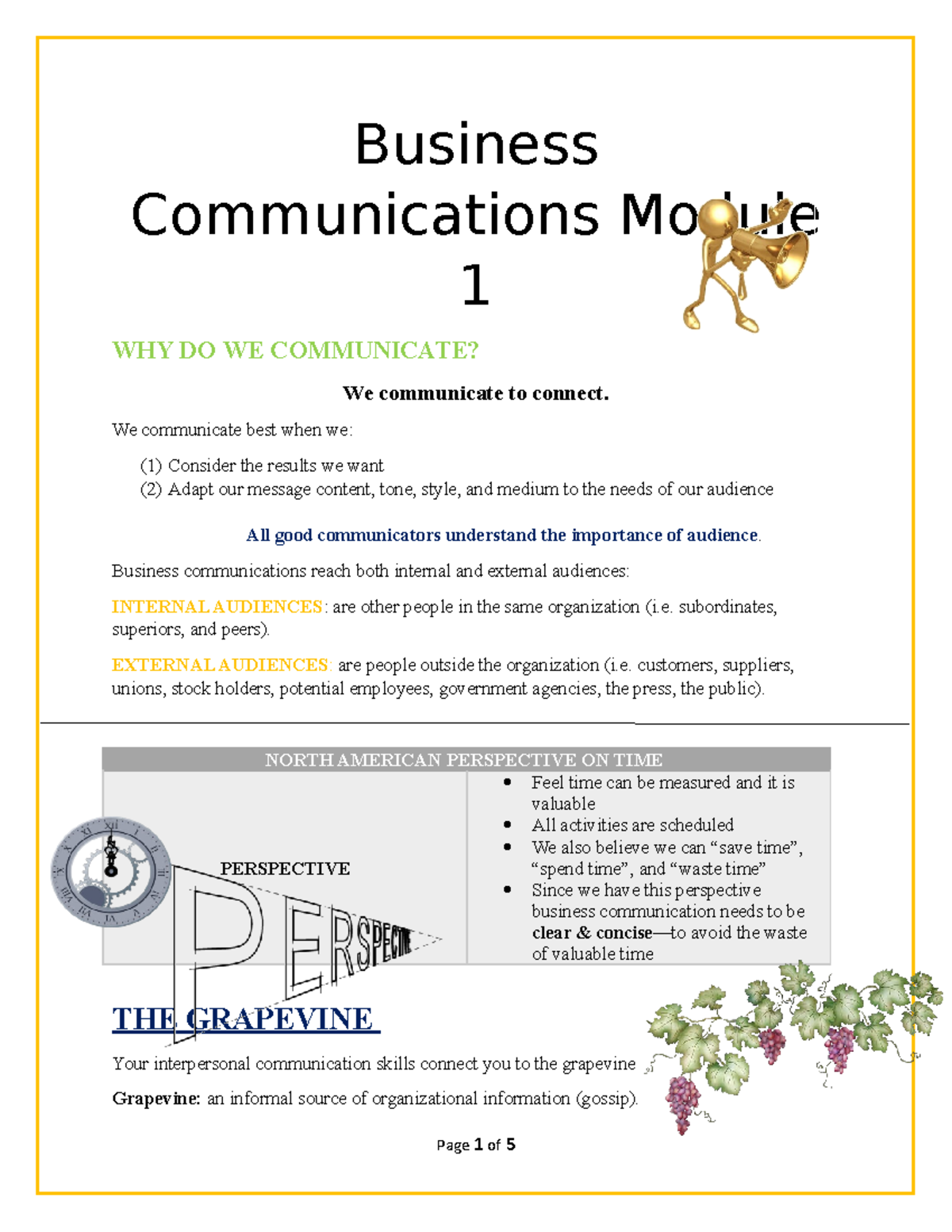 Business Communications Module 1 - Business Communications Module 1 WHY ...
