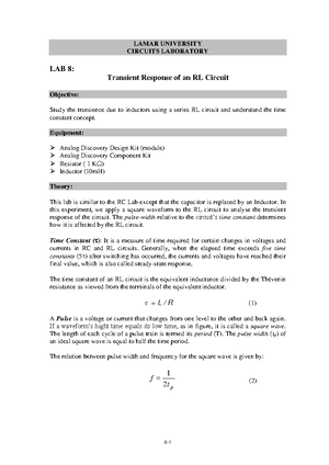 Lab 1 Report - LAB 1 Circuits 1 Analog Discovery Introduction LeAysia ...
