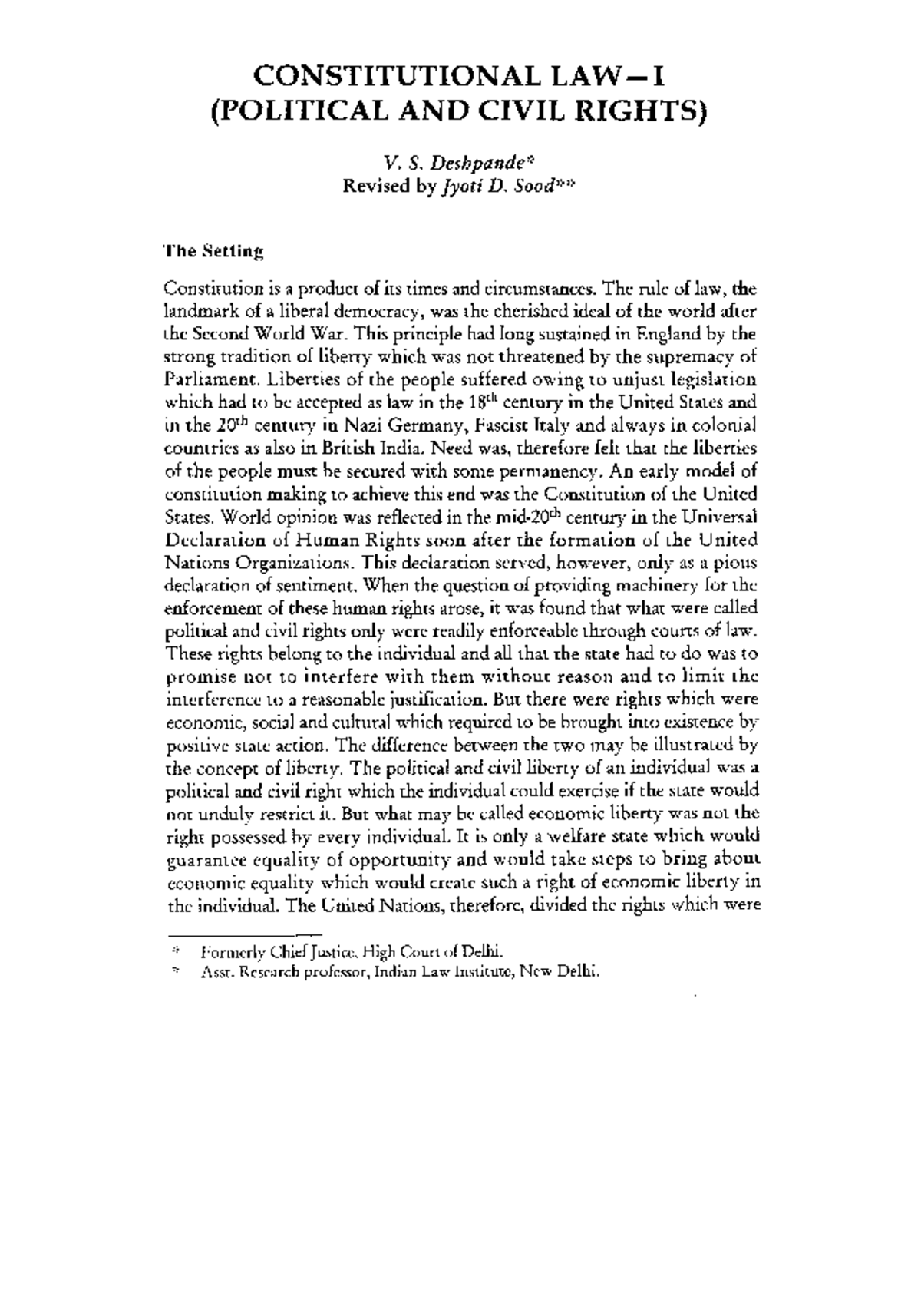 Constitutional Law- I for llb 1st year - CONSTITUTIONAL LAW- 1 ...