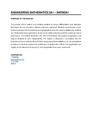 MATE2A2 Solving DEs with Laplace Transforms - University of Johannesburg Faculty of Science ...