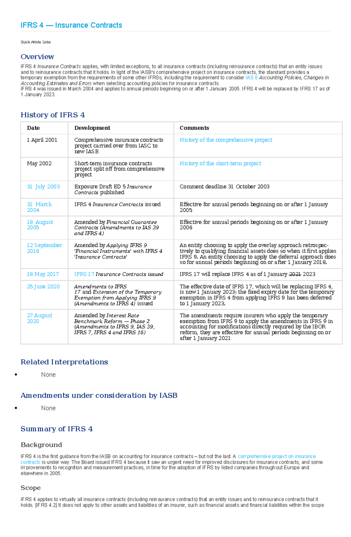 IFRS-4 - This contains the information under IFRS-4 - IFRS 4 ...