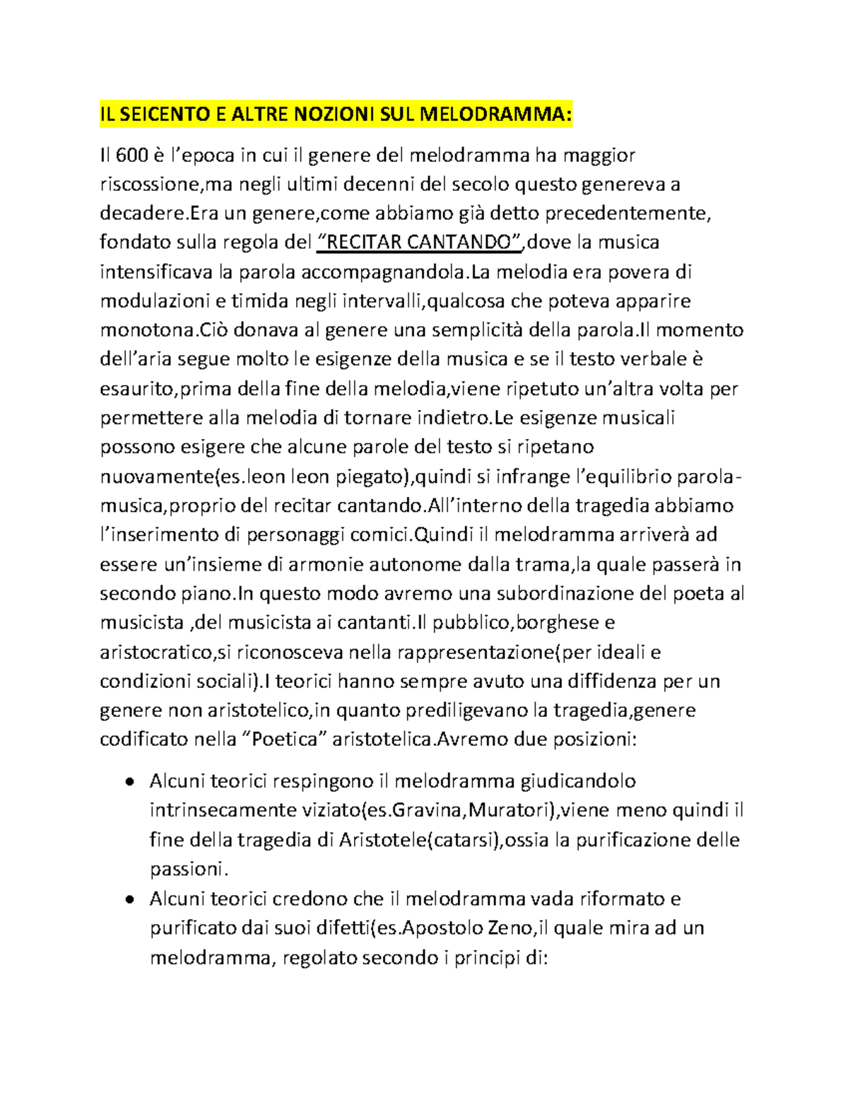 Il seicento e Metastasio - IL SEICENTO E ALTRE NOZIONI SUL MELODRAMMA: Il 600 è l’epoca in cui ...