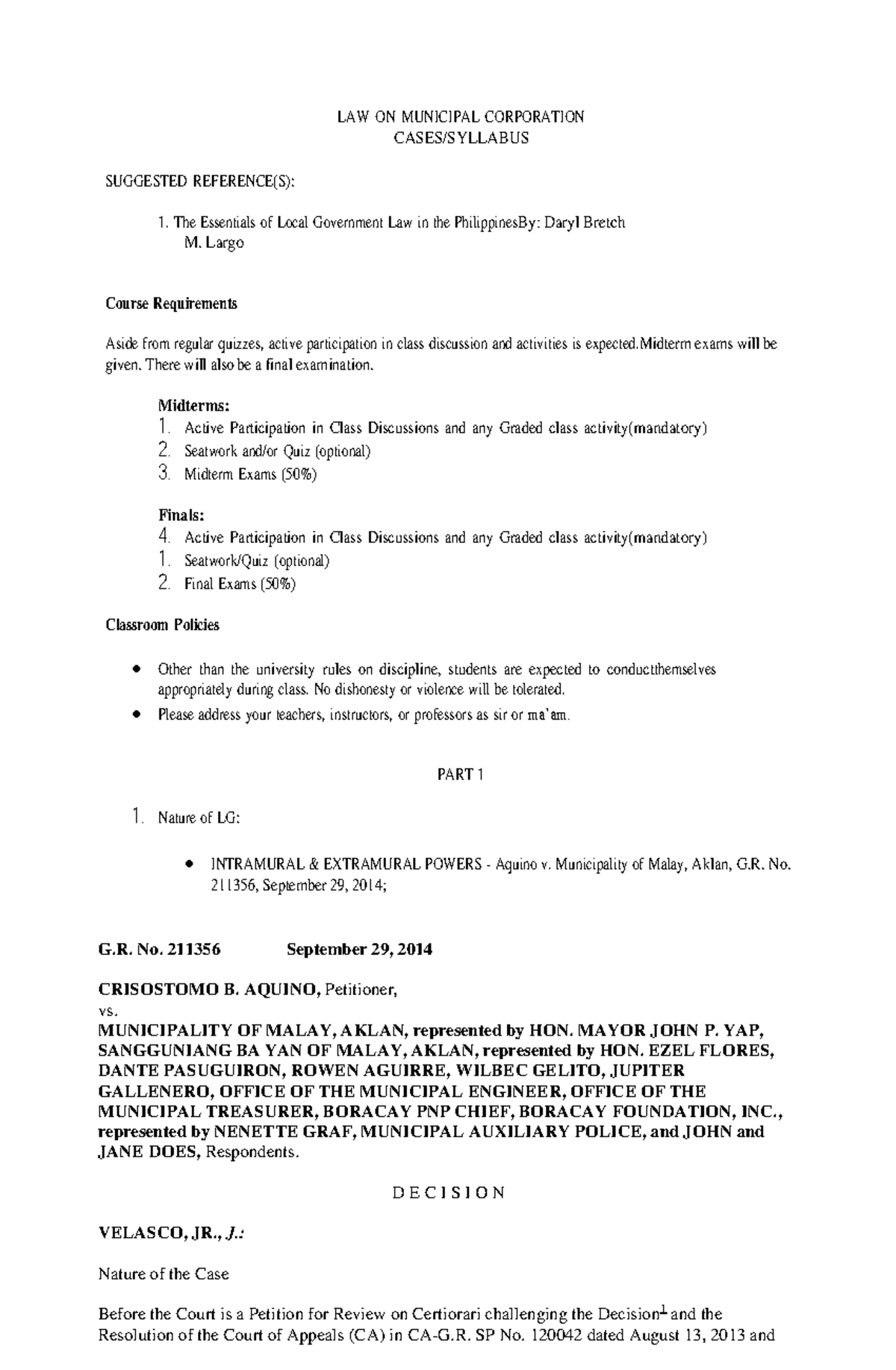 LMC- Cases-Part1 inc - LMC - LAW ON MUNICIPAL CORPORATION CASES ...