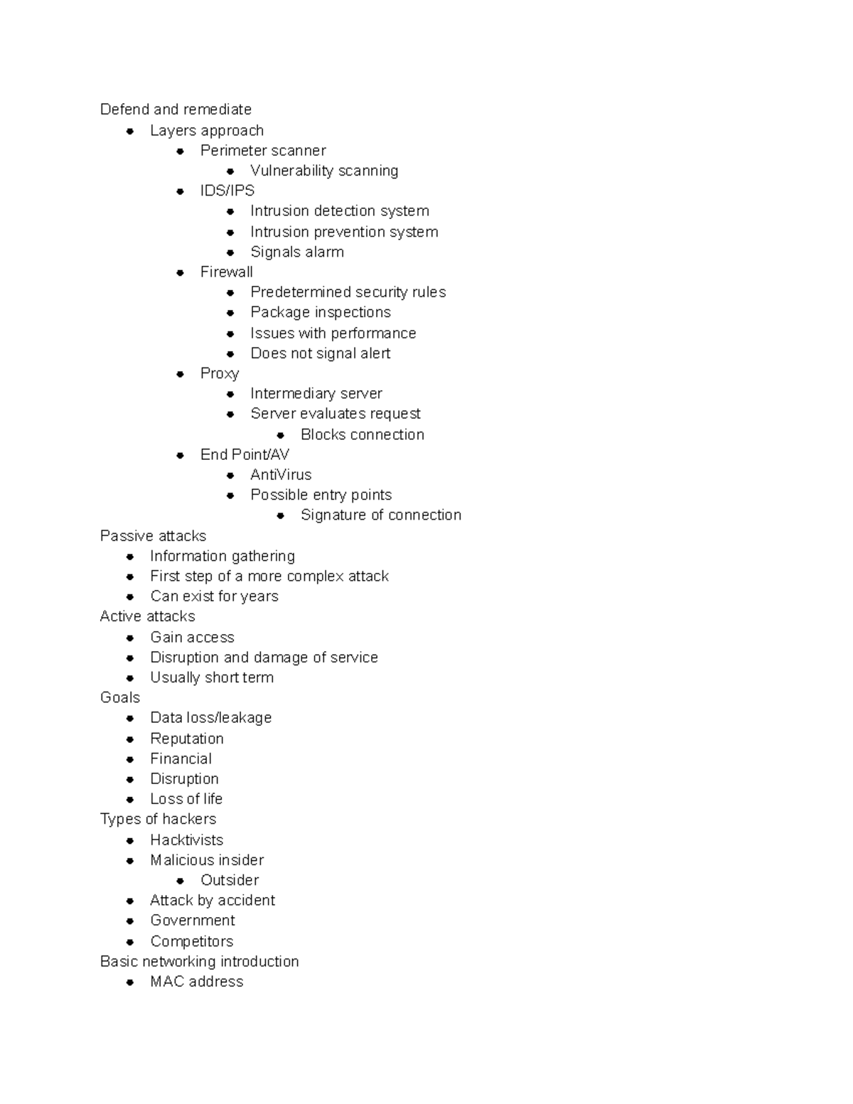 Cyber Security Fundamentals H Bullet Pointed key Concepts 2021 2022 ...