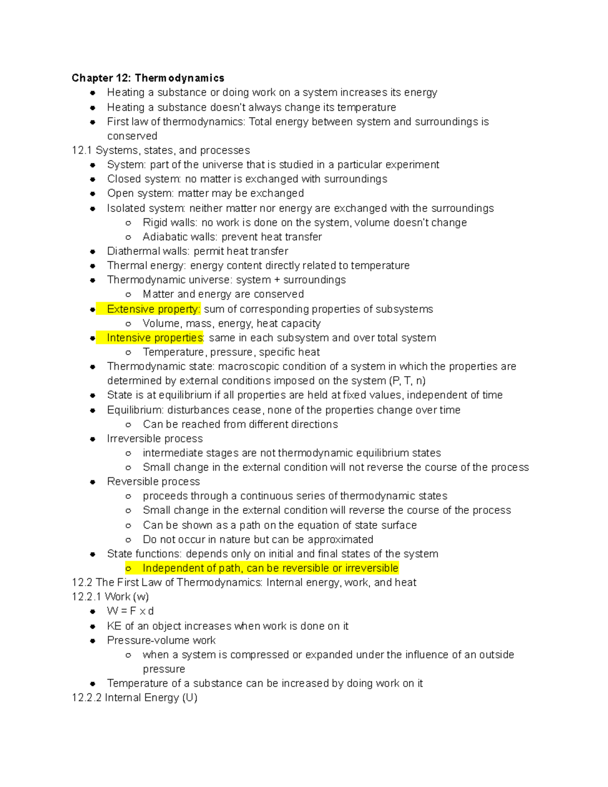 Ch 12 Thermodynamics - Chapter 12: Thermodynamics Heating a substance ...