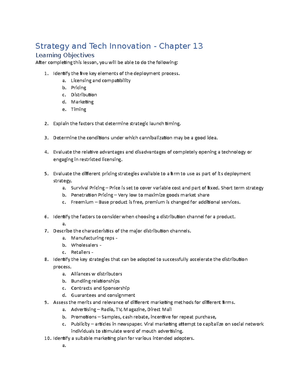 Strategy and Tech Innovation - Lesson 13 - Strategy and Tech Innovation ...