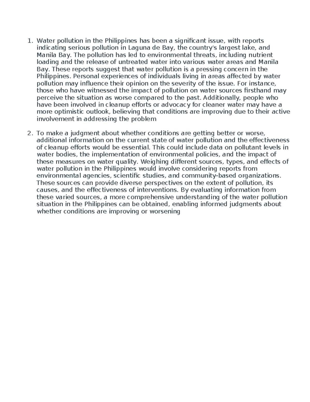 M8-Act-1 - Water pollution in the Philippines has been a significant ...