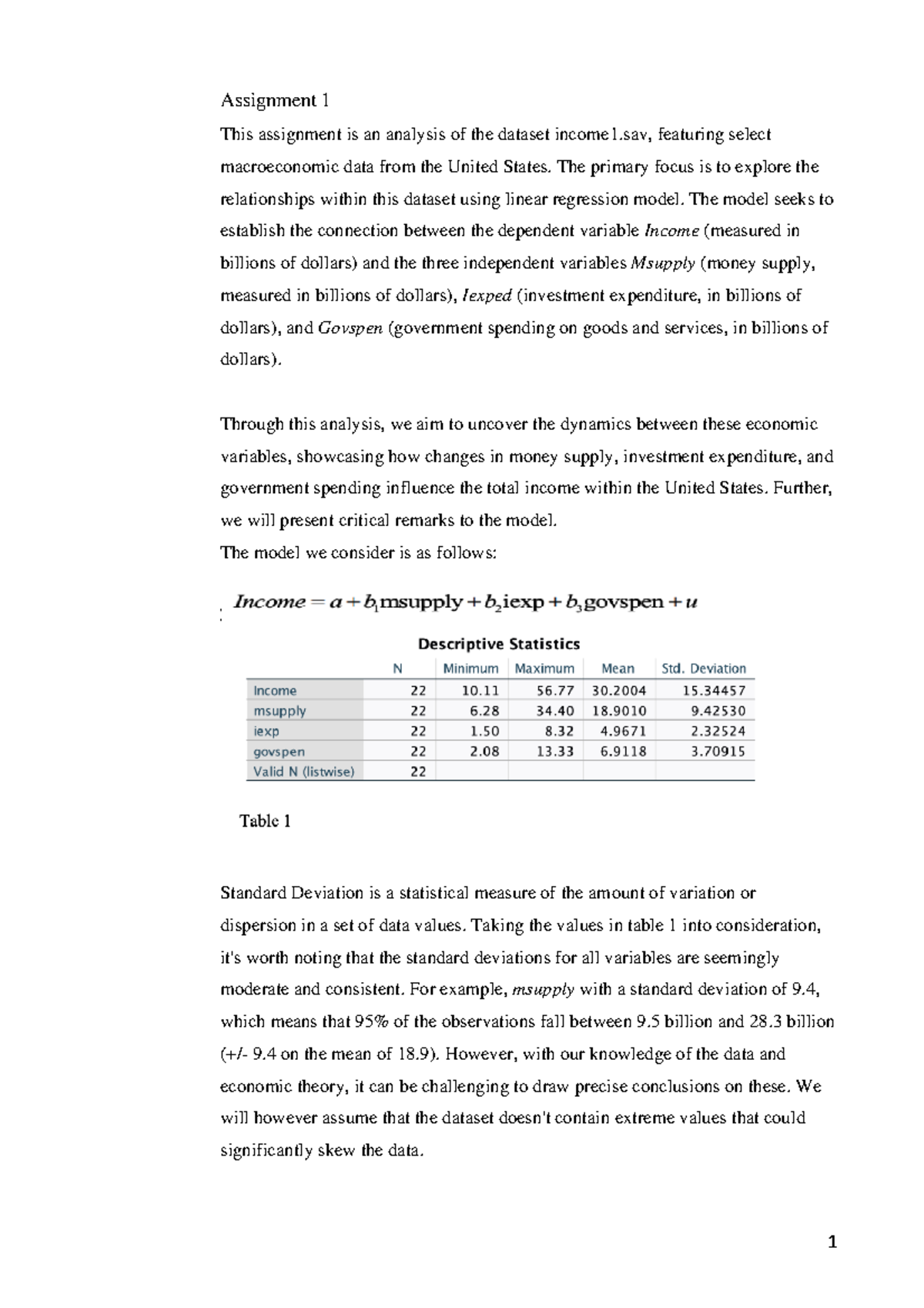 Exam1 Data-analysis - Assignment 1 This assignment is an analysis of ...