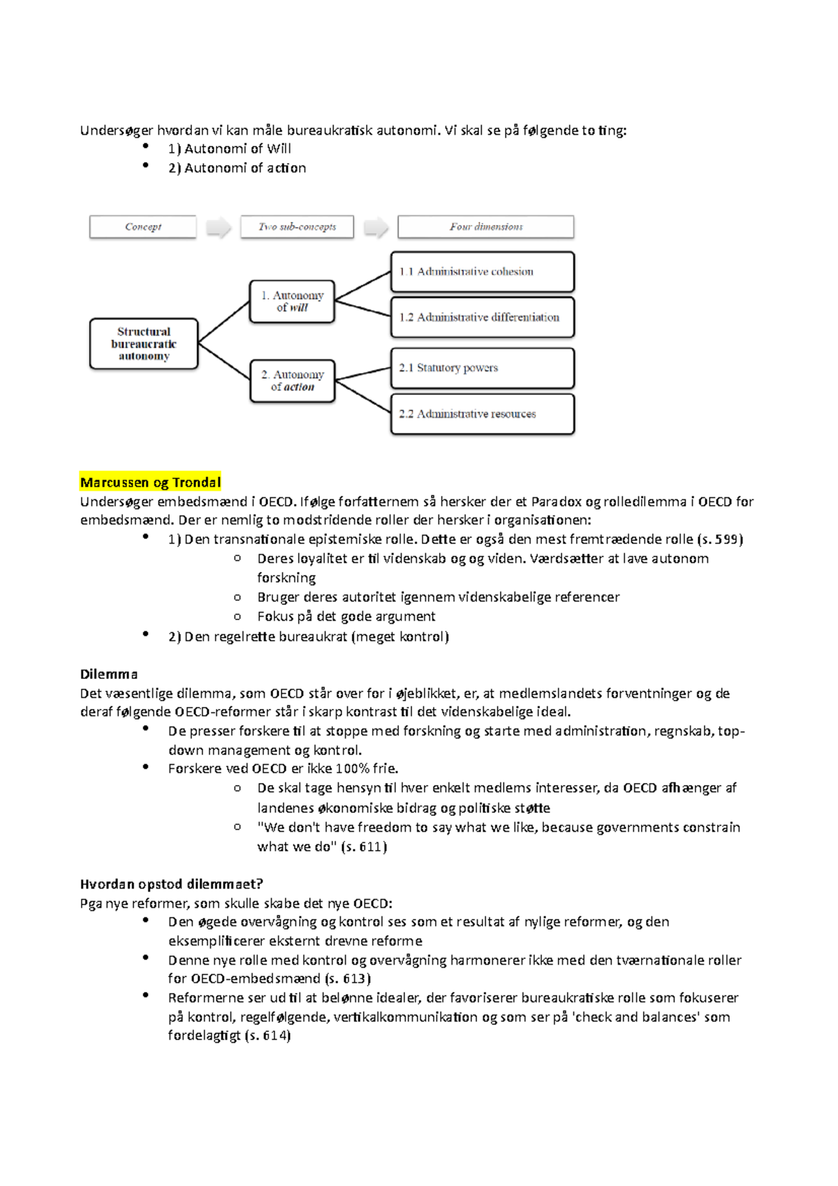 Noter om autonomi - Undersøger hvordan vi kan måle bureaukratisk ...