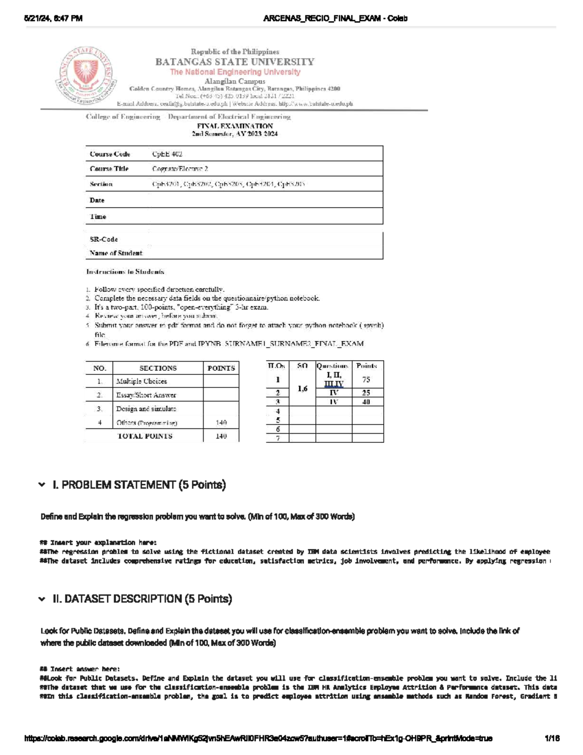 FINALS EXAM COG - Information Technology - Studocu