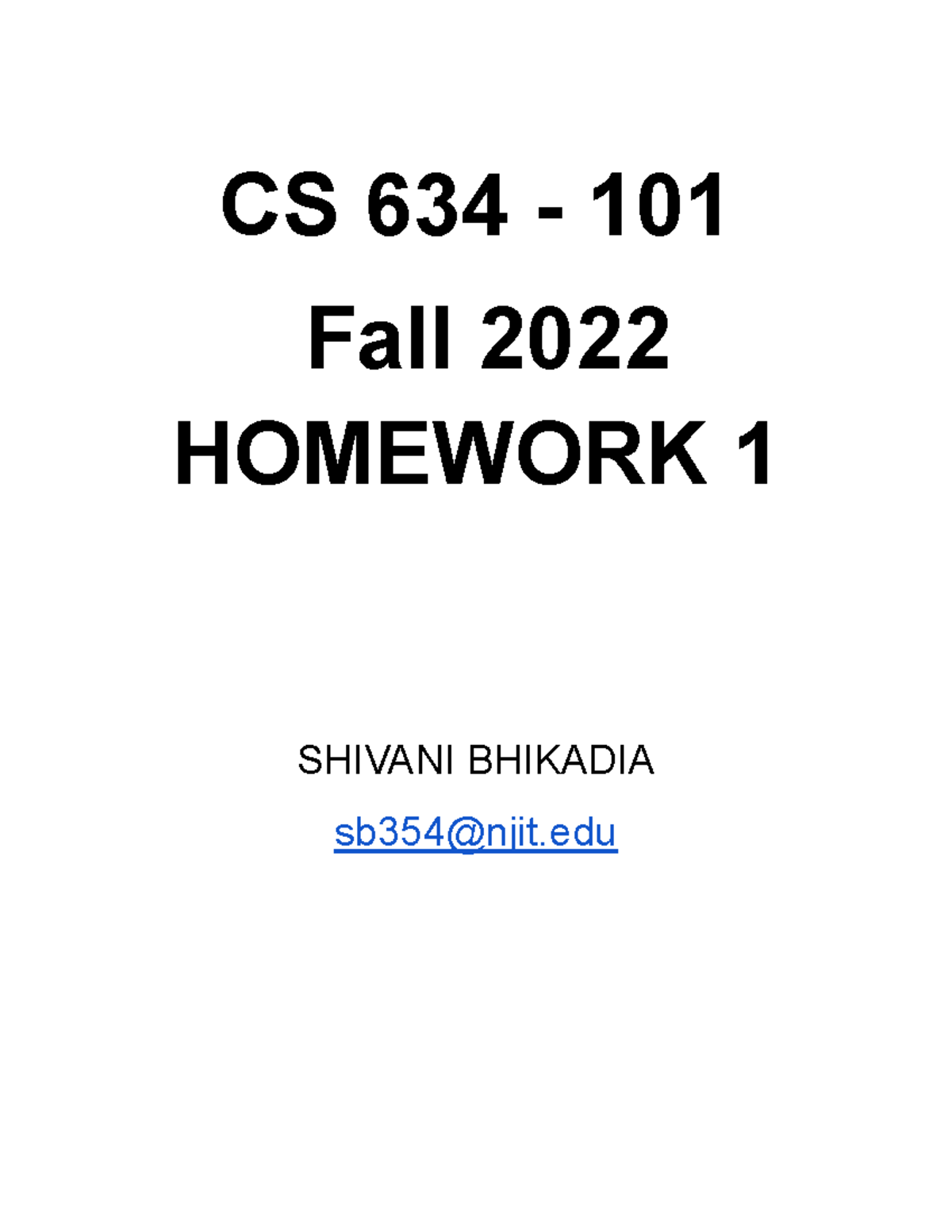 DMHW1-2 - Data Mining HW-1 - CS 634 - CS 634 - 101 Fall 2022 HOMEWORK 1 SHIVANI BHIKADIA sb354 ...
