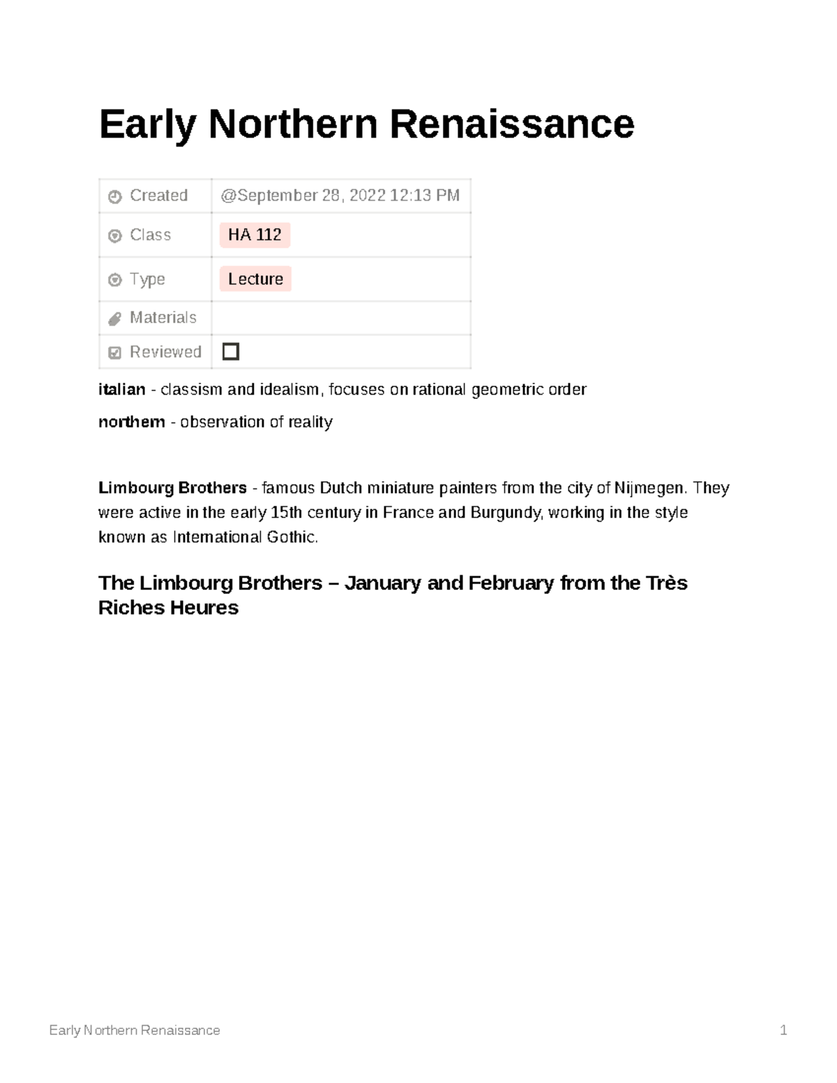 Early Northern Renaissance - Early Northern Renaissance Created Class ...