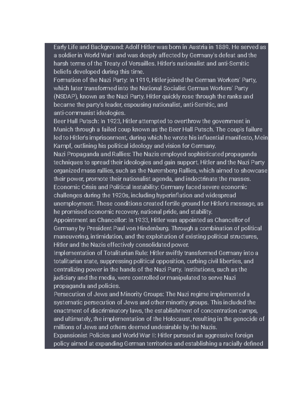 The Rise of Adolf Hitler and the Nazis - Early Life and Background ...