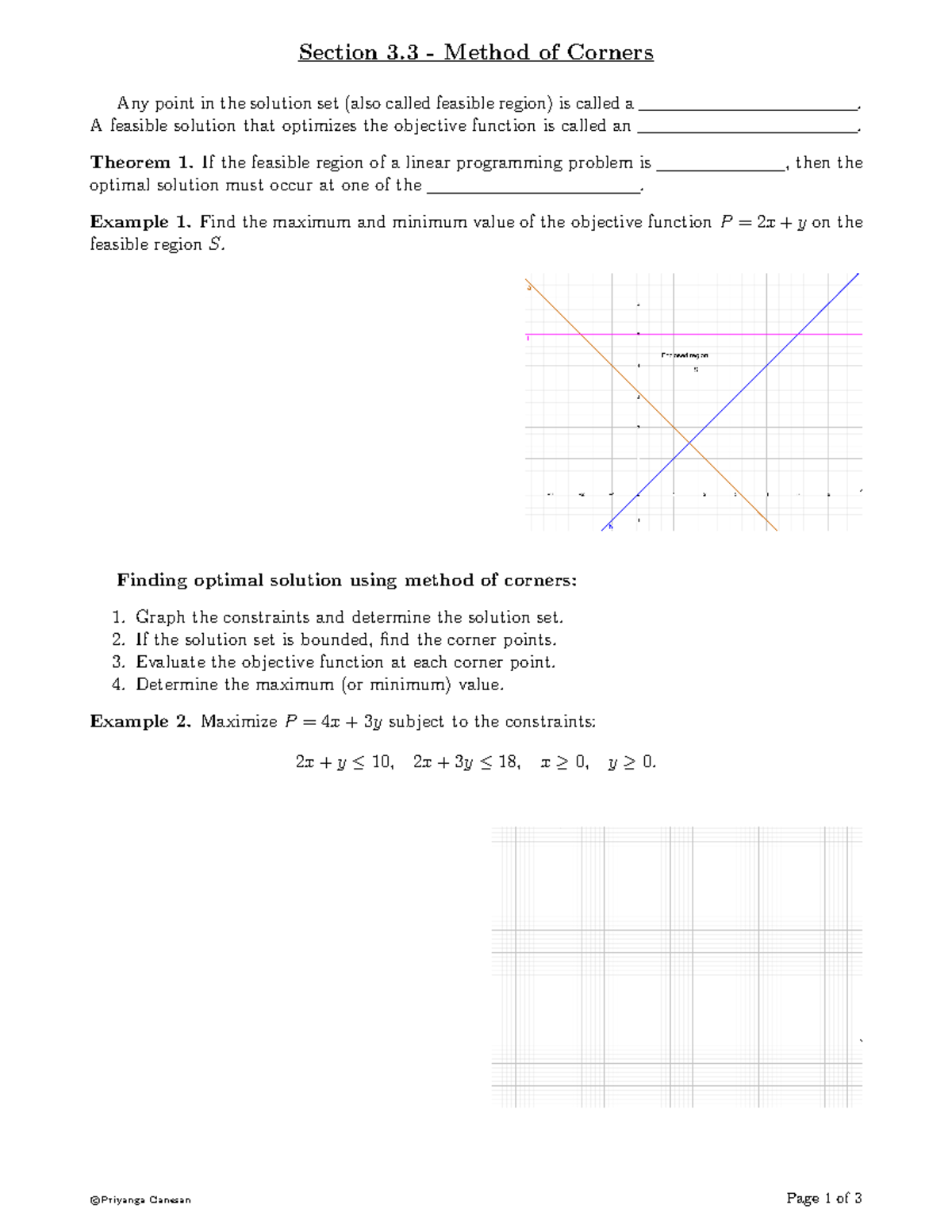 Sec3 - Lecture notes CHAPTER 3 - Section 3 - Method of Corners Any ...