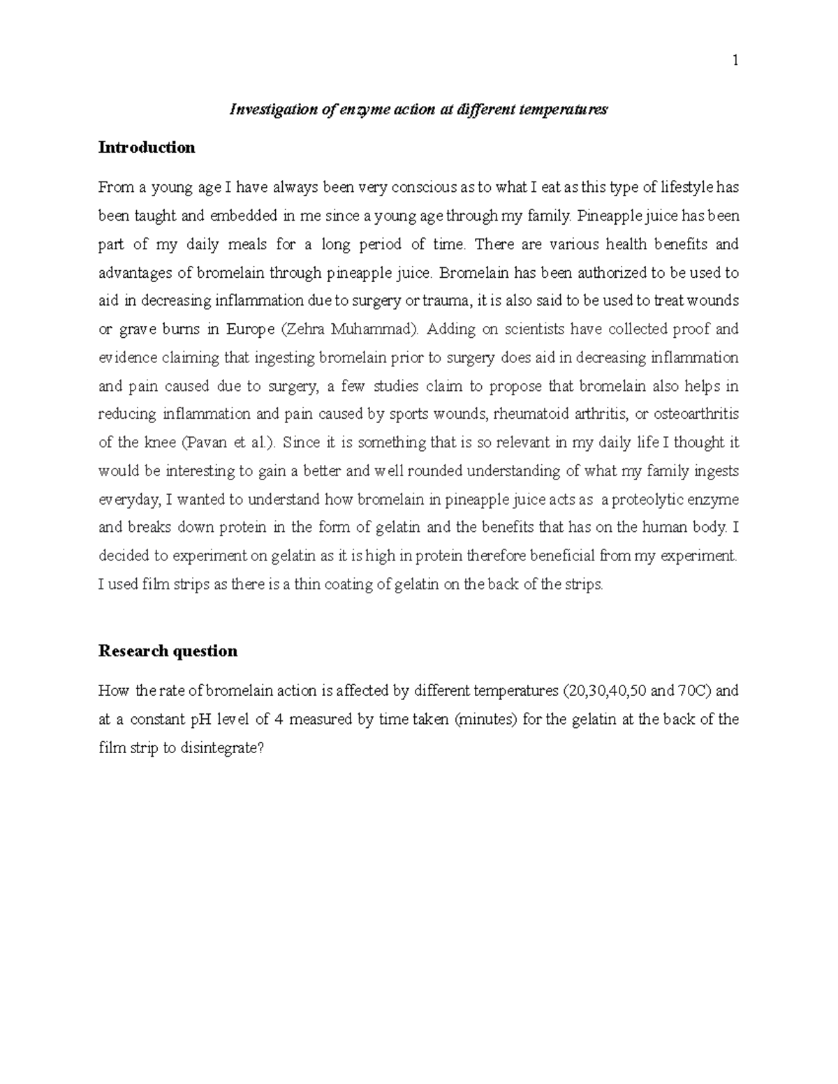 Biology lab report on enzymes - Investigation of enzyme action at ...