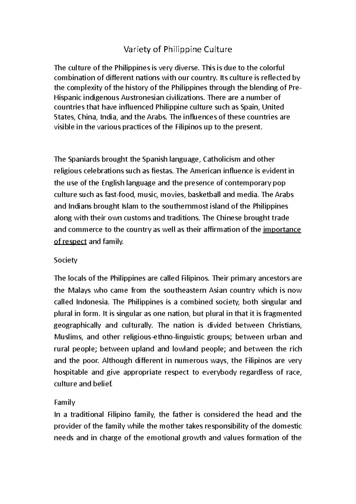 Variety of Philippine Culture - This is due to the colorful combination ...