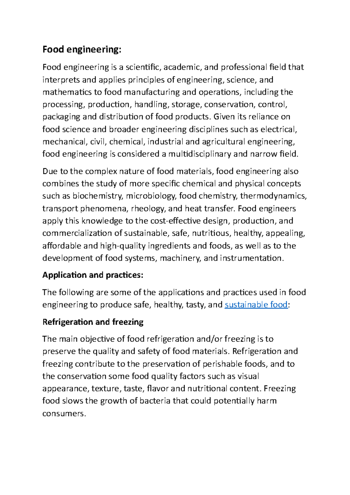 Food engineering - Food engineering: Food engineering is a scientific ...