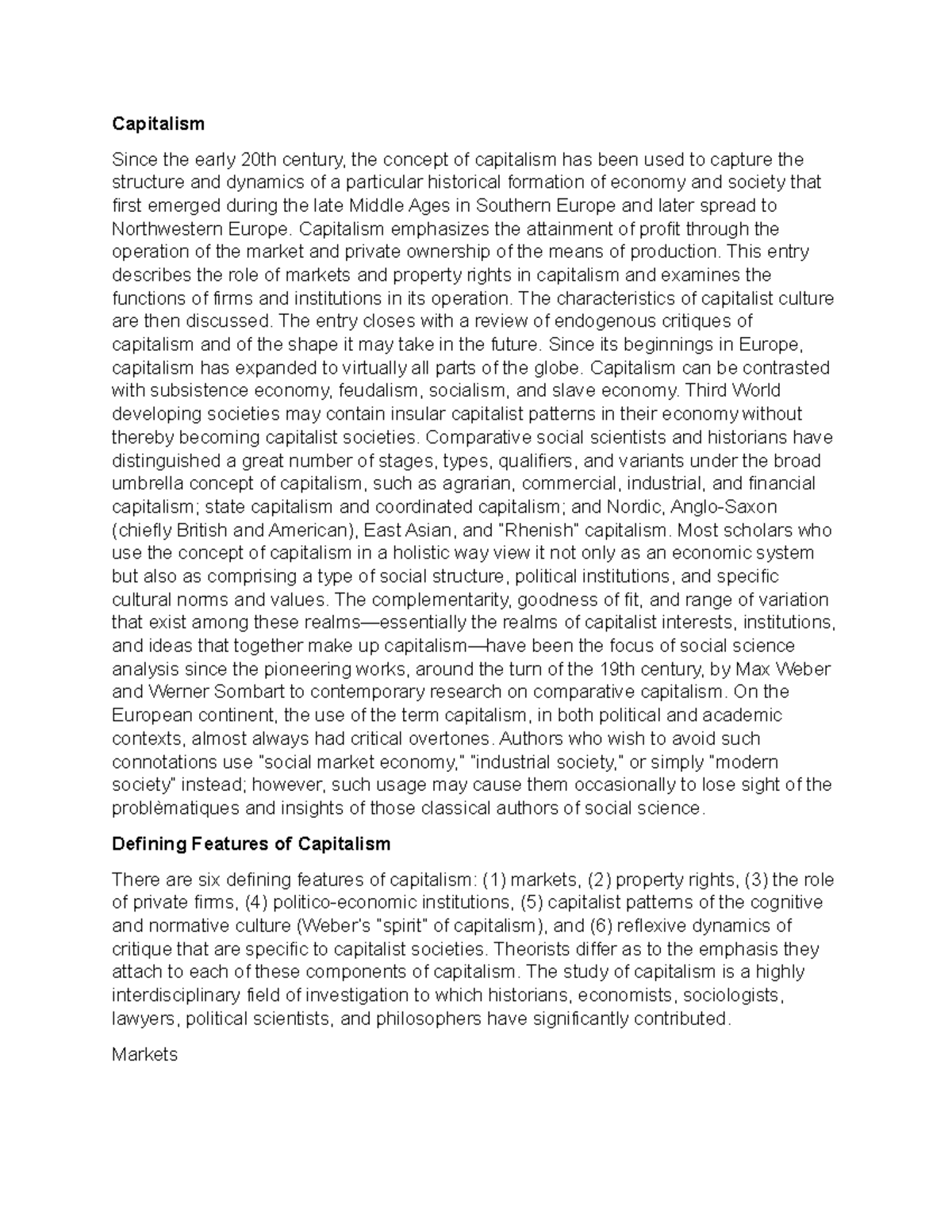 Capitalism - Capitalism Since the early 20th century, the concept of ...