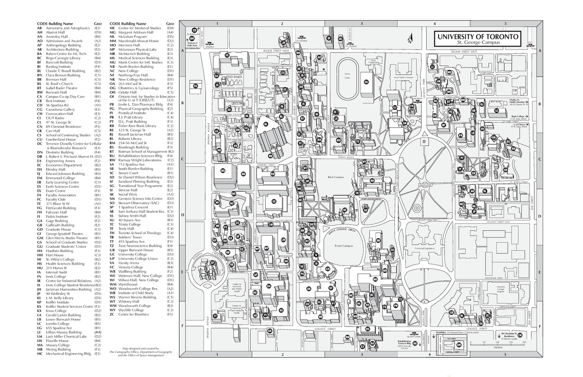 Map of Campus - Map of school - CODE Building Name GRID CODE Building ...