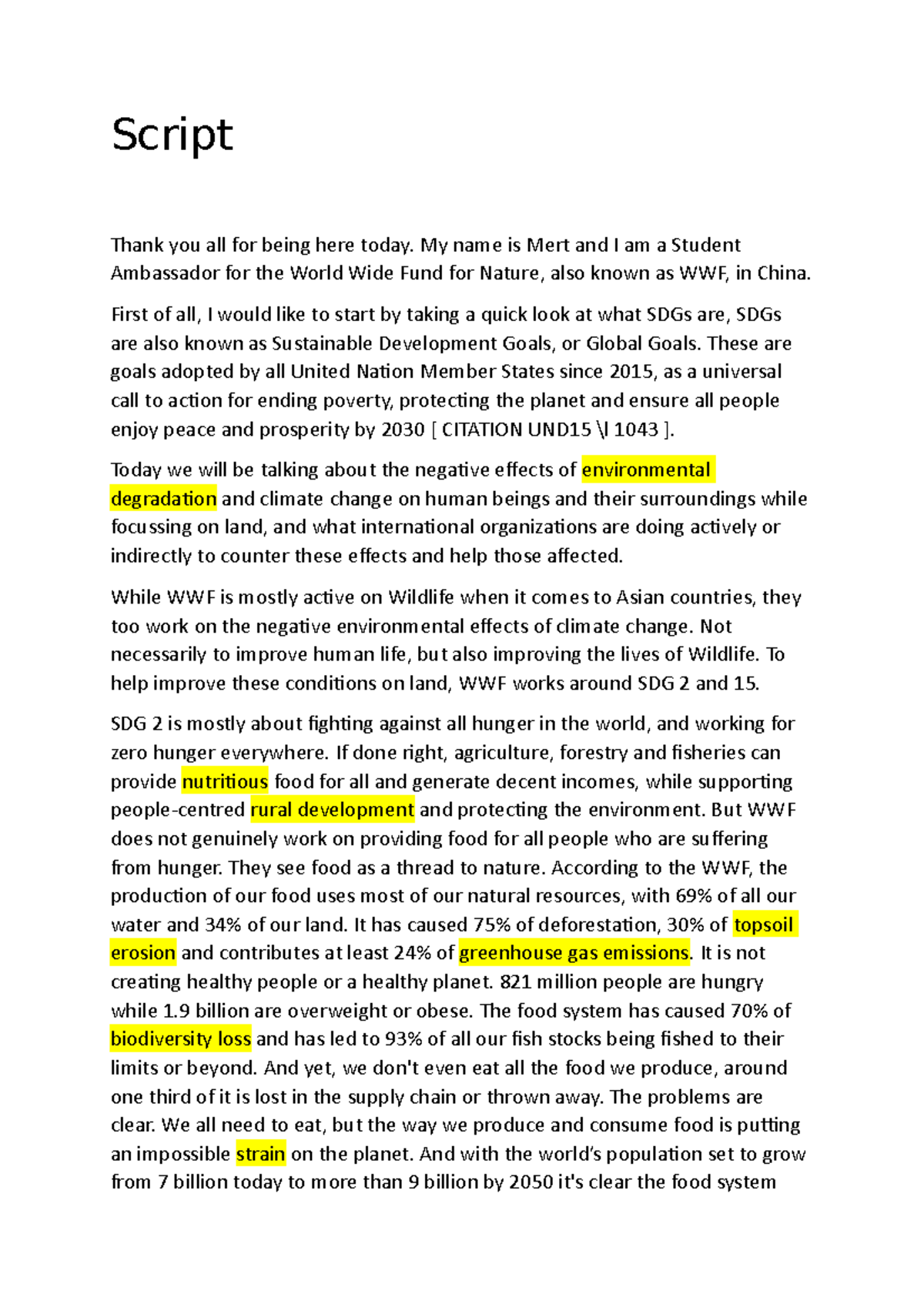 English Pracs HW Final script for class - Script Thank you all for ...