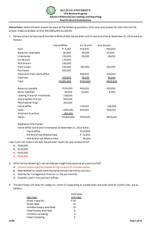 Pdfcoffee - DASD - ReSA - THE REVIEW SCHOOL OF ACCOUNTANCY CPA Review Batch 41 May 2021 CPA ...