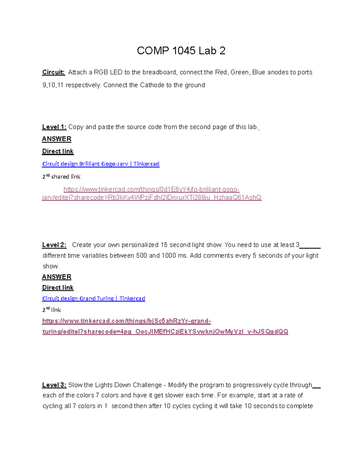 COMP1045 - about - COMP 1045 Lab 2 Circuit: Attach a RGB LED to the ...