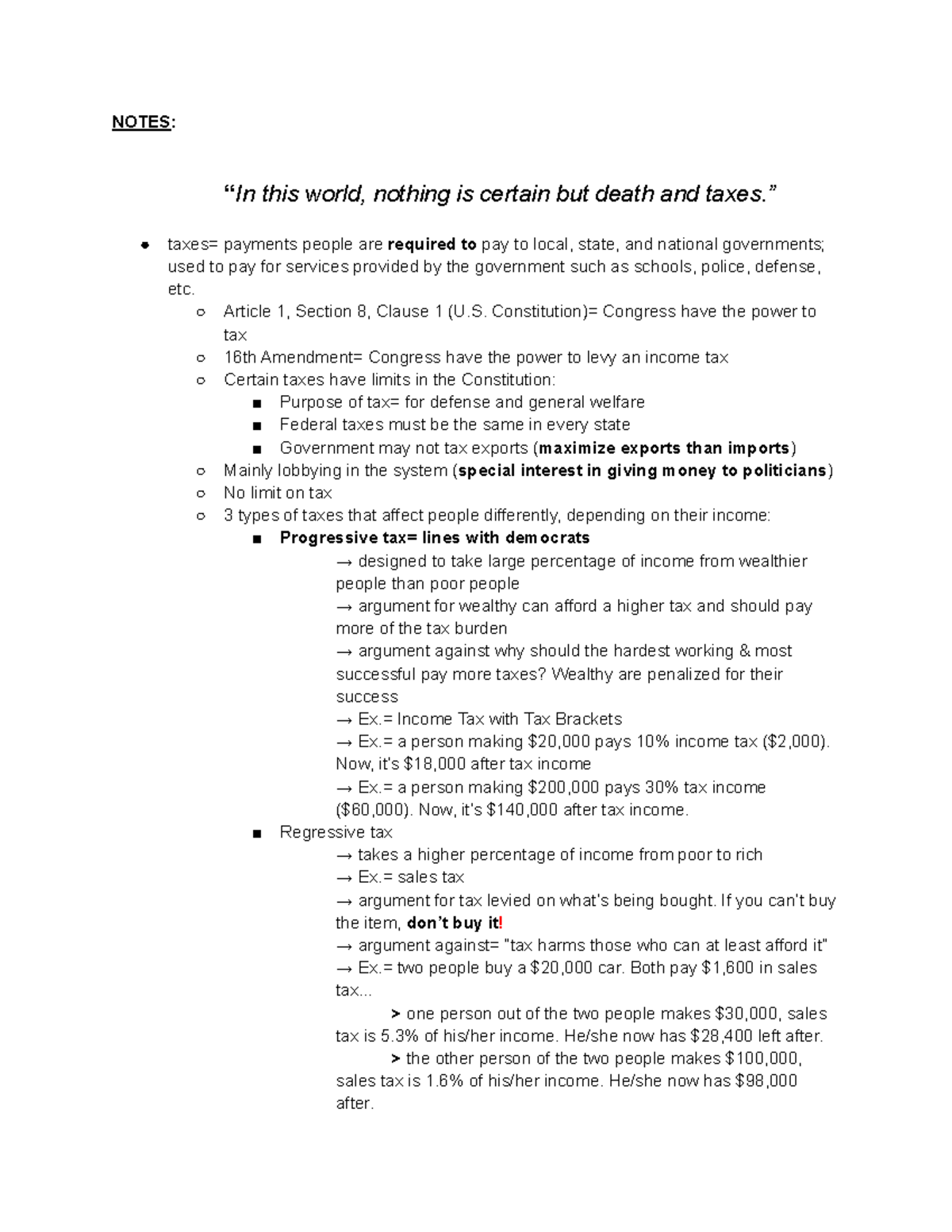Economics (Notes) - NOTES: