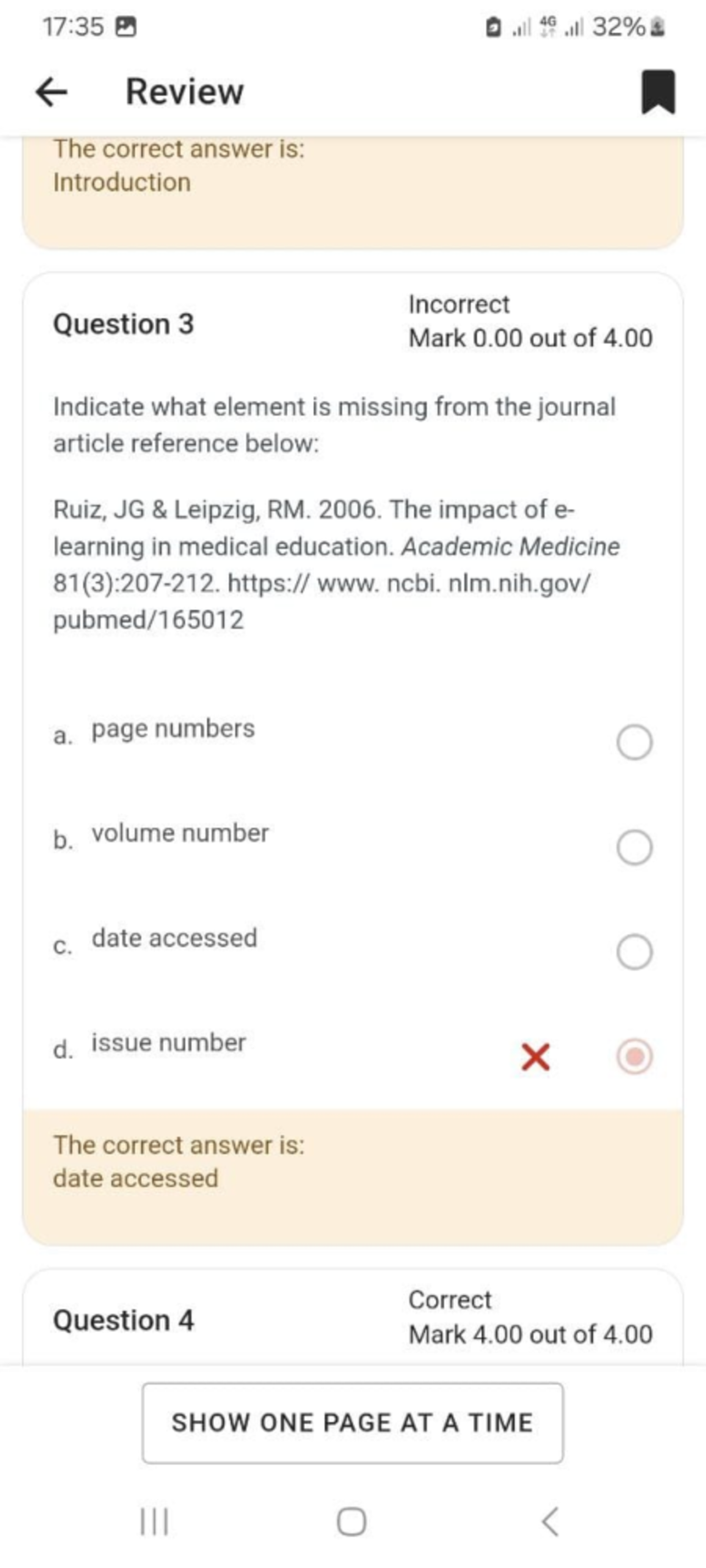 Ins assignment 3 - 17:35 D.l4%& Review The correct answer is ...