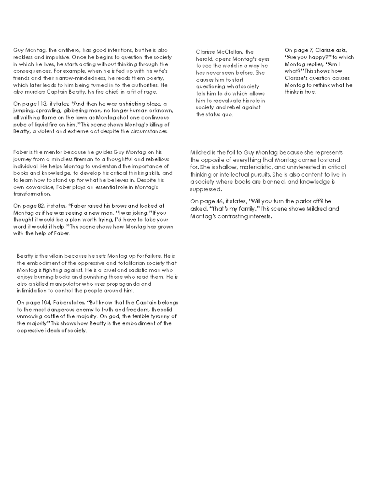 F451People - Description of Fahrenheit 451 people, character summary ...