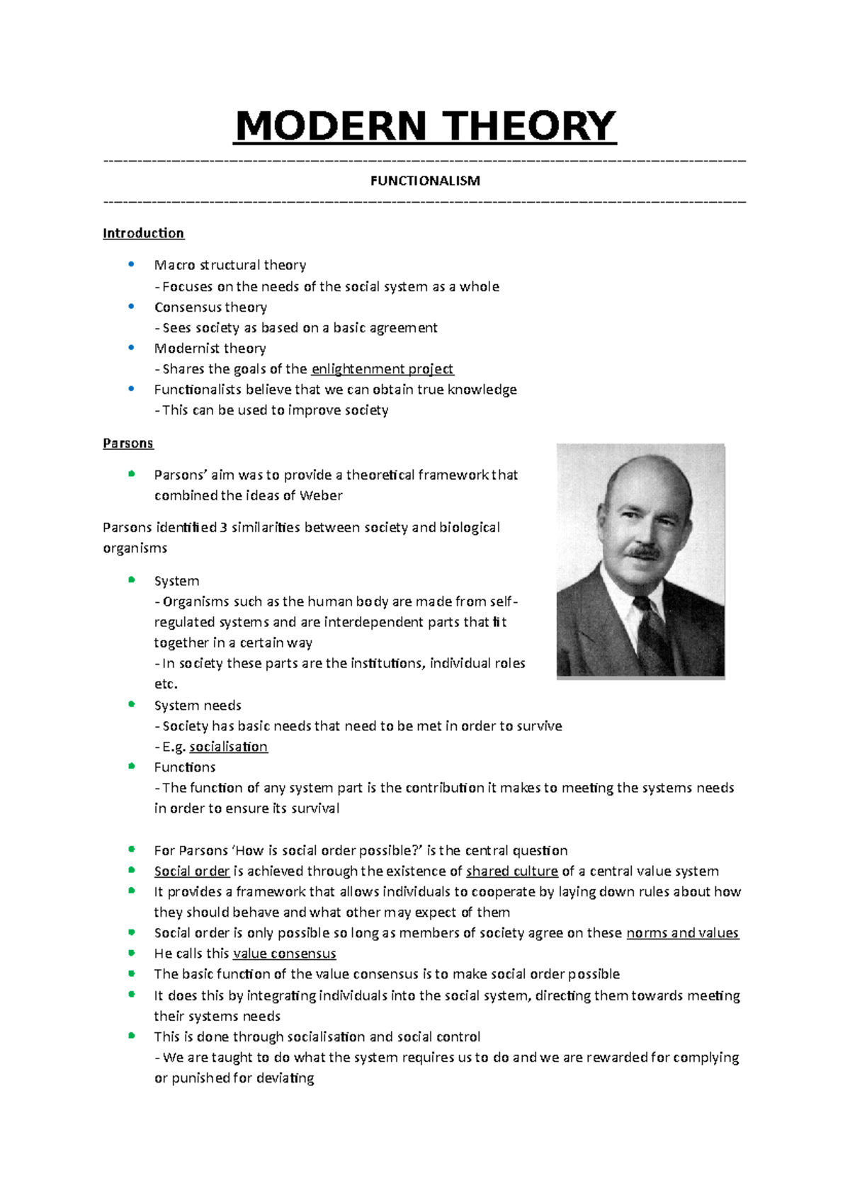 Modern Theory - MODERN THEORY - FUNCTIONALISM - Introduction Macro ...