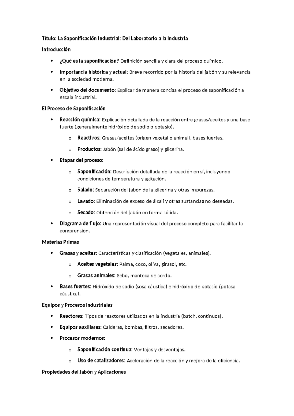 SAPO - dhdghd - Título: La Saponificación Industrial: Del Laboratorio a ...