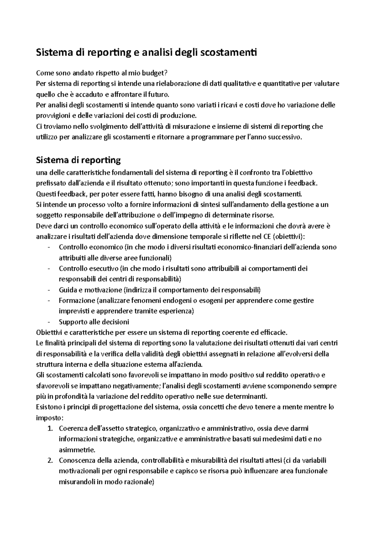 Programmazione e controllo secondo modulo - Sistema di reporting e ...