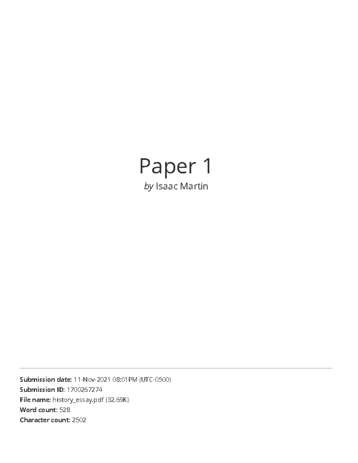physics paper in collge - Paper 1 by Isaac Martin Submission date: 11 ...