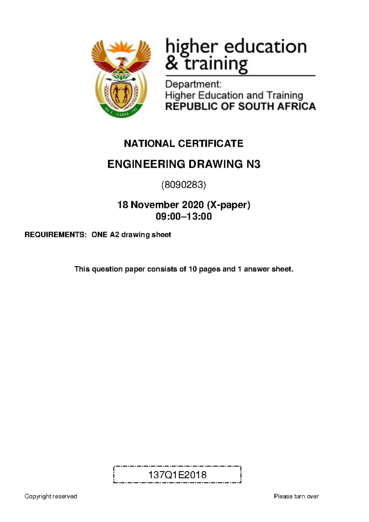 N3 Engineering Drawing November 2020 - NATIONAL CERTIFICATE ENGINEERING ...