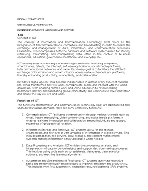 Digital Literacy Notes Final - i REPUBLIC OF KENYA LEARNING GUIDE FOR ...