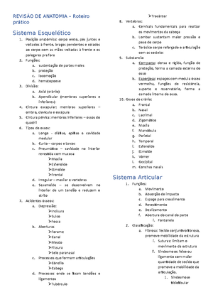 Caderno de Anatomia - Cerqueira I: 3 Esqueleto axial - Studocu
