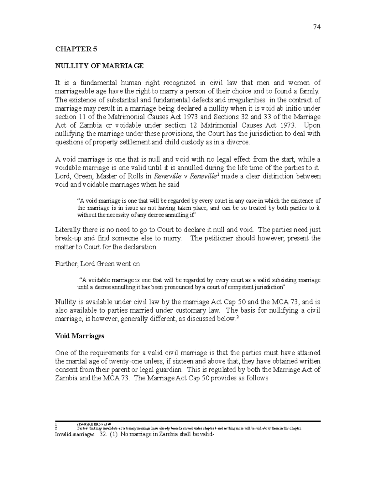 Chapter 6 - Nullity of Marriage (final) - CHAPTER 5 NULLITY OF MARRIAGE ...