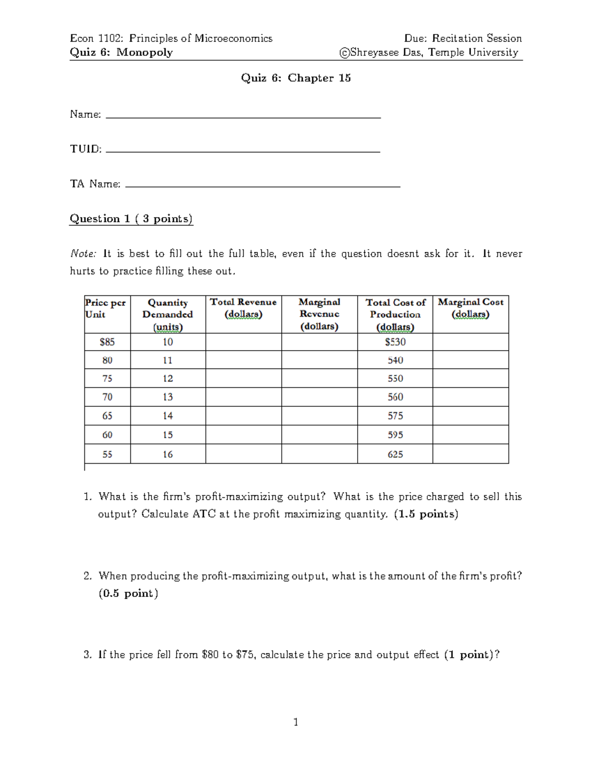 Quiz 6 (Chapter 15) - Econ 1102: Principles of Microeconomics Due ...