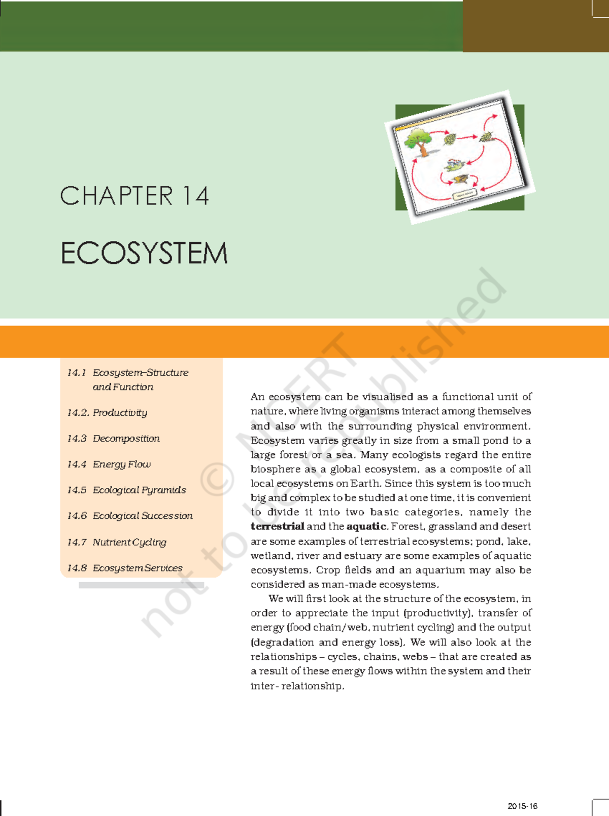 Chapter 14 [Philoid-IN] - An ecosystem can be visualised as a ...