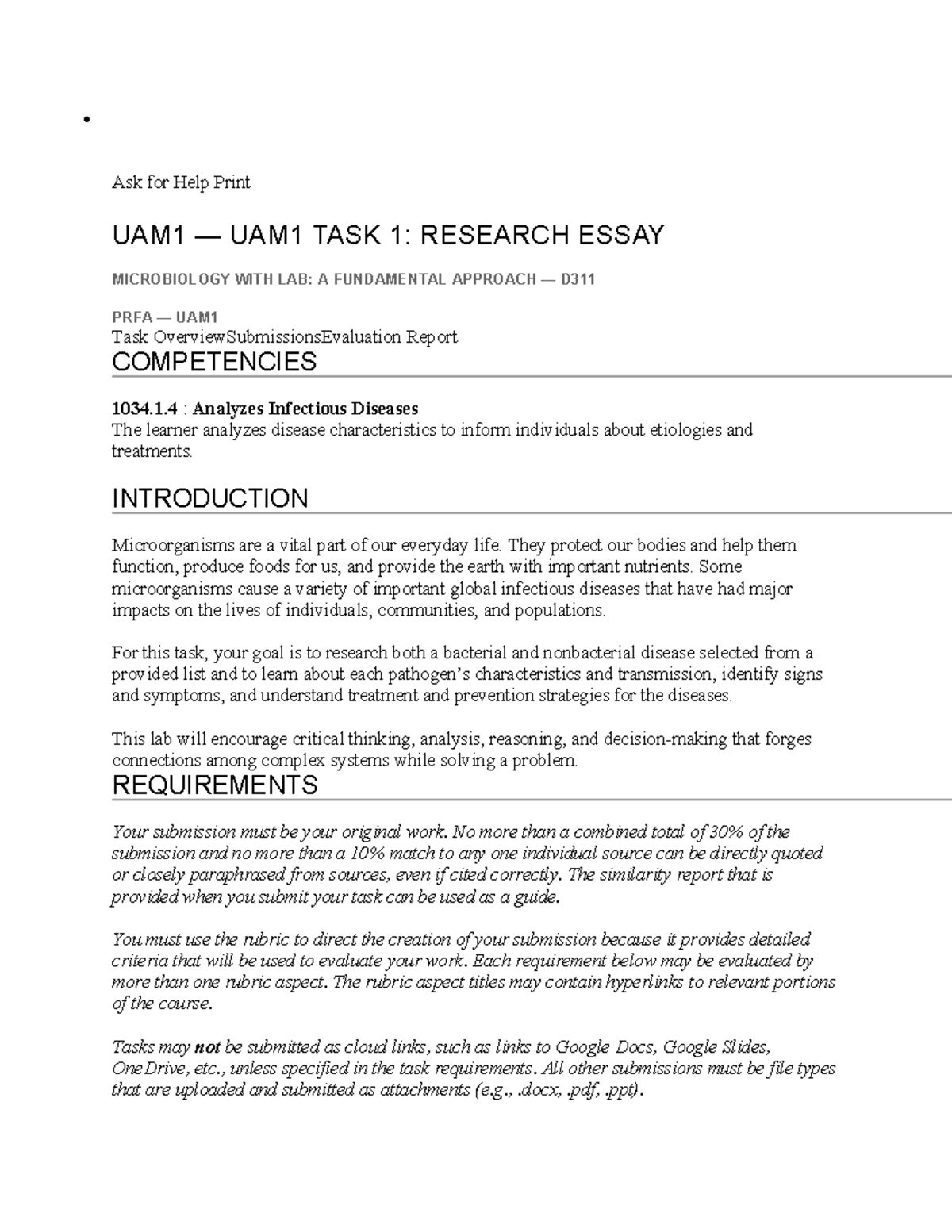 Microbiology task 1 - it is the homework assignment detail - Ask for ...