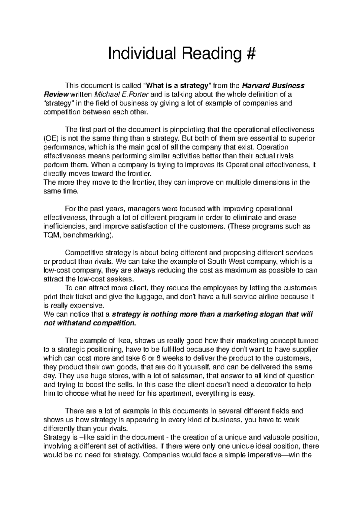 Individual Reading 4 - Individual Reading This document is called “What ...