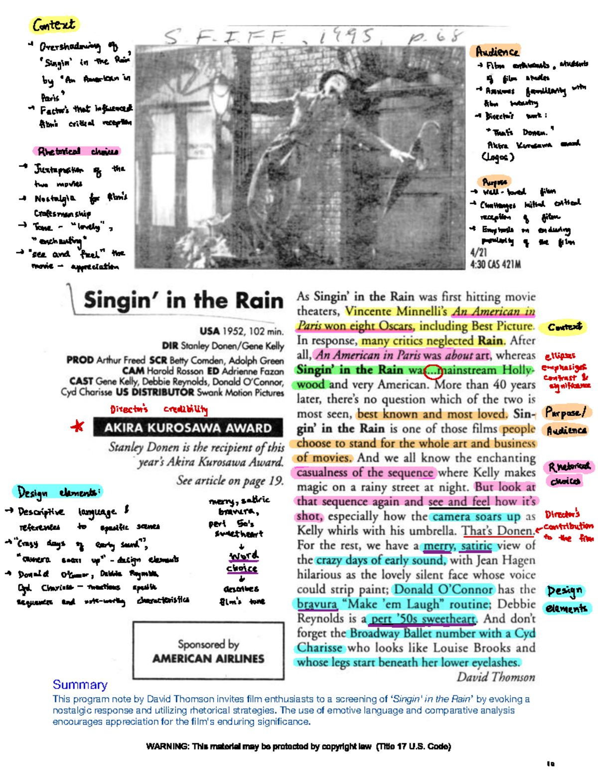 Program Note Analysis - linear algrbra - This program note by David ...