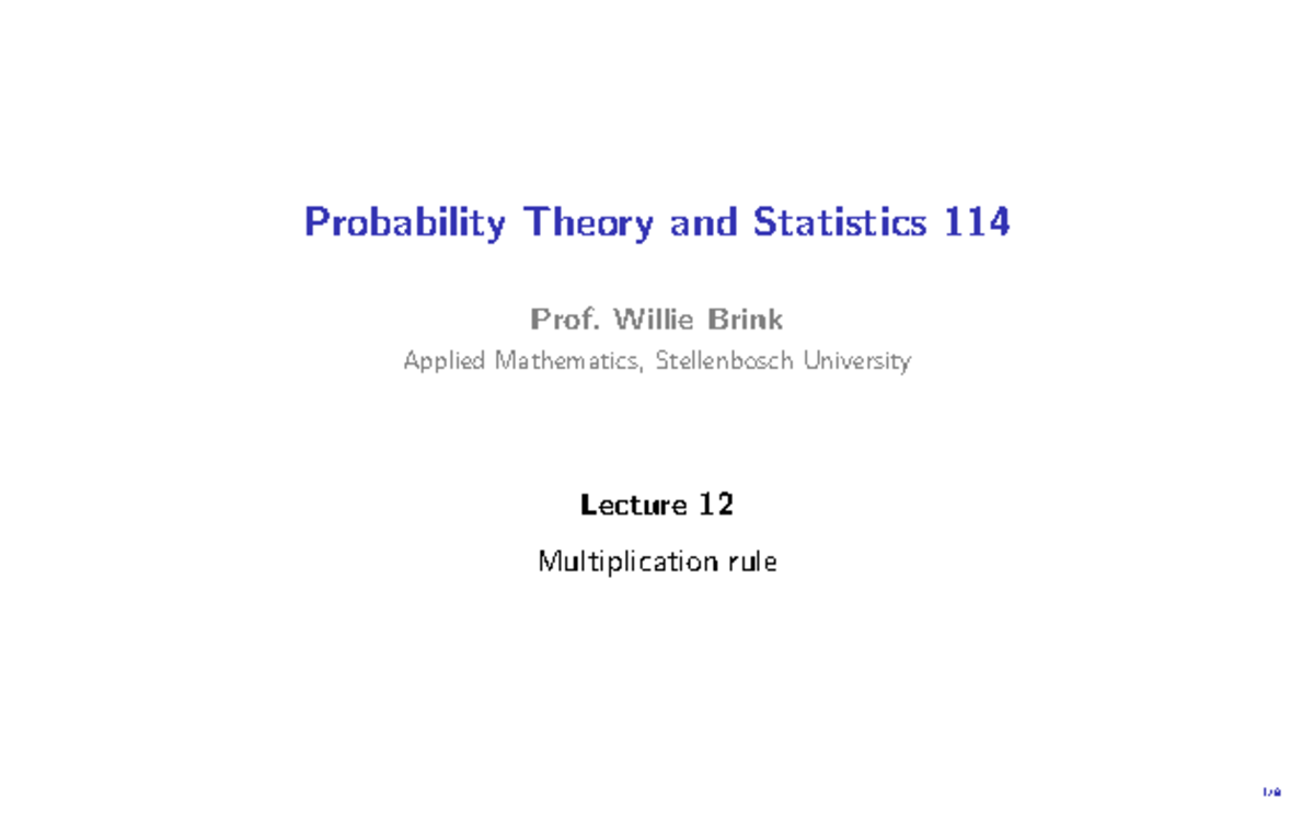 Eng lecture 12 - multiplication rule - Probability Theory and ...